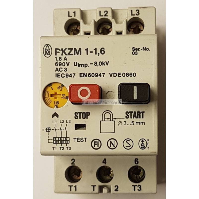 PKZM1-1,6 Motorschutzschalter Möller - Kuhn Industrietechnik
